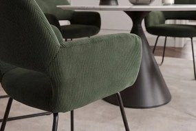 Designová jídelní židle Derrick zelený manšestr