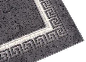 Chemex Moderní koberec Tap - čtverce a květiny 2 - tmavě šedý Rozměr koberce: 60x100 cm