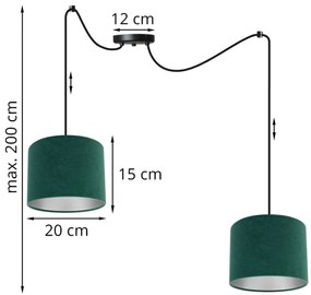 Závěsné svítidlo Mediolan Spider, 2x textilní stínítko (výběr z 10 barev), (výběr ze 2 barev konstrukce), ch