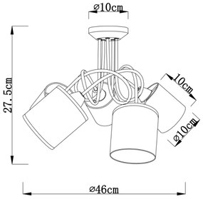 Globo 15185-5D - Přisazený lustr PACO 5xE14/25W/230V