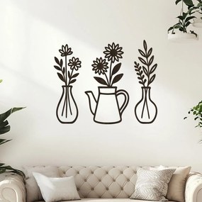 dřevo života Dřevěná dekorace na zeď Jarní květiny Zvolte rozměr (cm): 40x32, Zvolte barvu dekoru: Wenge