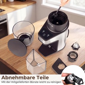 Costway Elektrický mlýnek na kávu s kónickým mlýnkem mlýnek na espresso s 60