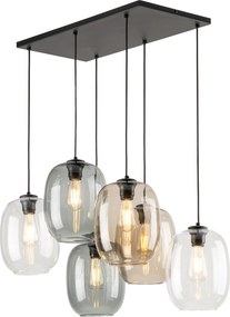 TK Lighting Černý závěsný lustr Elio pro žárovku 6x E27 TK5974