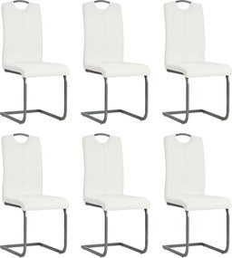 vidaXL Konzolové jídelní židle 6 ks umělá kůže [275463] Barva: Bílá