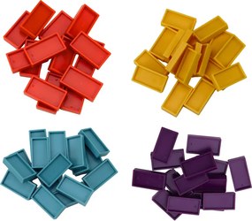 LEAN Toys Autíčko dinosaurus na baterie, skládá barevné domino, 4 barvy