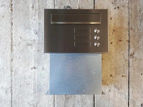 Poštovní schránka pro zazdění hl. 20 cm - NEREZ, 1 x zvonek, 1 x jmenovka