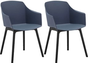 Danish style Jídelní židle Bora (SET 2 ks), plast, modrá