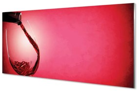 akrylový obraz Červené pozadí sklo na levé straně 125x50 cm