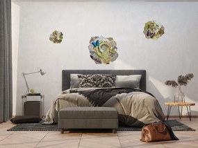 Samolepka na zeď Papírové Květiny z Kašírovací Hmoty | 65 x 85 cm | DFL1019