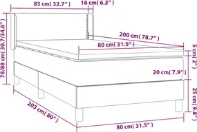 vidaXL Box spring postel s matrací 80 x 200 cm textil [3130150] Barva: tmavě hnědá