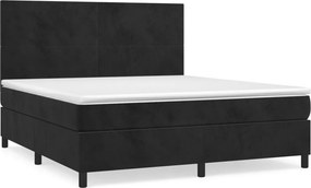 Box spring postel s matrací černá 180x200 cm samet 3142919