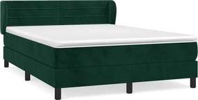 Box spring postel s matrací tmavě zelená 140x200 cm samet 3127556