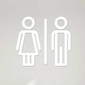 dřevo života Dřevěná samolepka označení WC - Toaleta Zvolte rozměr (cm): 13x12, Zvolte barvu dekoru: Bílá