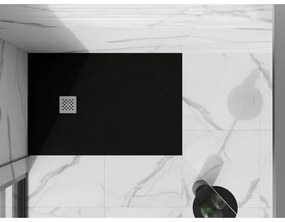 Mexen Stone+ kompozitní čtvercová sprchová vana 110 x 80 cm, Černá - 44708011