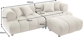 Designová pohovka Zaxson 255 cm šampaňská