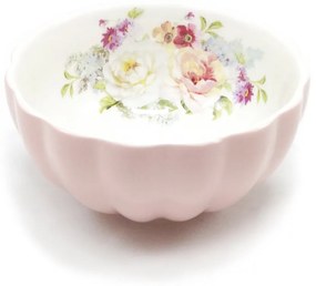 Porcelánová miska Royal Jardin, 250 ml – růžová, s motivem růží a zvlněným okrajem