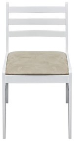 vidaXL Jídelní židle 2 ks bílé masivní kaučukovníkové dřevo a samet