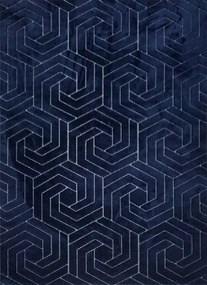 BE Koberec Zen Garden Collection 2401 NAVY - tmavě modrý obdélníkový Rozměr: 60x100 cm