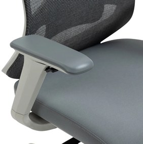 Kancelářská židle KA-V321 GREY látka šedá, síťovina černá, 4D područky