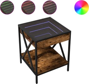 Noční stolek s Infinity LED kouřový dub 40 x 40 x 49 cm 3284098