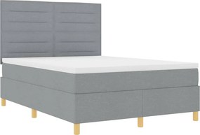 Postel s boxspringem s matrací Světle šedá 140 x 190 cm textil 3339539