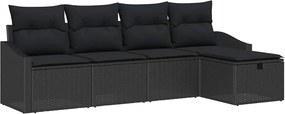 Set pohovek 5 ks Černá polyratan 3359262