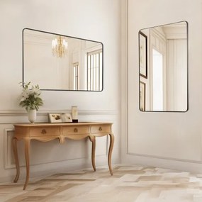 čtvercové nástěnné zrcadlo 61 × 91,4 cm zrcadlo s rámem z hliníkové slitiny