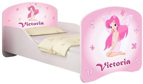 Dětská postel - Růžová víla + jméno 180x80 cm