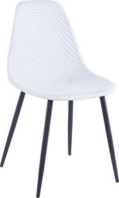 Tempo Kondela Plastová jídelní židle TEGRA TYP 2, bílá/černý kov