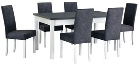 Jídelní stůl MODENA 1 deska stolu bílá, nohy stolu grafit