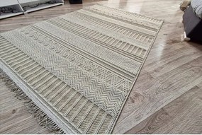 HU Béžový pruhovaný koberec Boho 878-B Rozměr: 60x100 cm