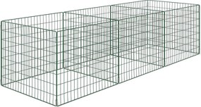 Outsunny Kompostér 1680 litrů, 270 x 90 x 70 cm, 3-dílný rychlý kompostér z oceli, voděodolný thermokompostér s otevřeným mřížkovým designem, zahradní