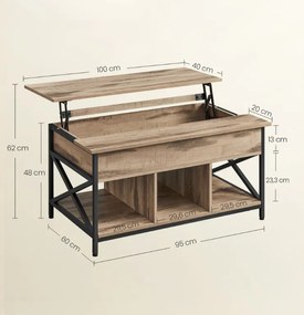 Konferenční stolek TAYLOR SONOMA s výsuvnou deskou 100x60 cm