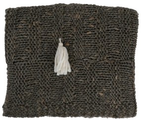 CÔTÉ TABLE Pletený vlněný přehoz Chalin Taupe 170 × 130 cm, šedá barva, textil