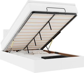 Osmanský postel s matracemi&amp;LED čistě bílý 120x190cm umělá kůže 3312143