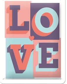 Postershop Plechová cedule: LOVE (Pop art) - 20x15 cm