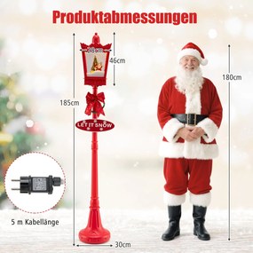 Costway 185 cm Vánoční lucerna s teplými bílými LED světly pouliční lampa