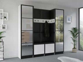 Šatní skříň EDEN 18 bílý + ekokůže černý Vzor 1