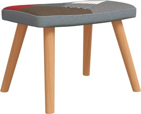 Relaxační křeslo se stoličkou patchwork textil 328184