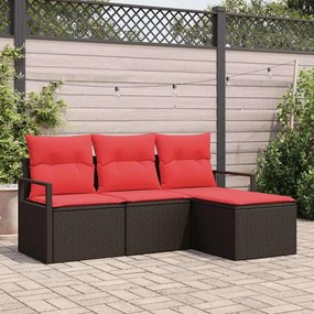 Set pohovek 4 ks Hnědá polyratan 3346334