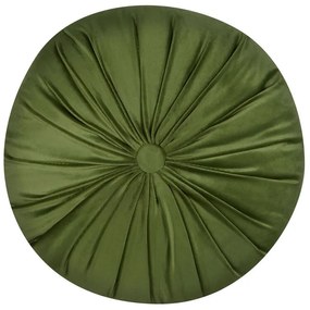 Sametový polštář se záhyby ⌀ 38 cm zelený BODAI Beliani