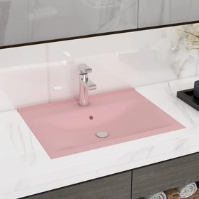 Luxusní umyvadlo otvor na baterii matné růžové 60x46cm keramika 147021