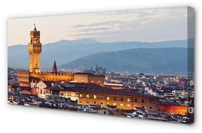 Obrazy na plátně Italy Castle sunset panorama 120x60 cm