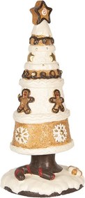 Béžová dekorace stromek s perníčky Christmas Tree - Ø 24*51 cm