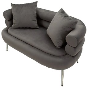 Designová pohovka Harmony 133 cm šedá / stříbrná