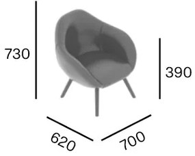 Křeslo TULO 4NN, potah V. kategorie Marbet Style 133565