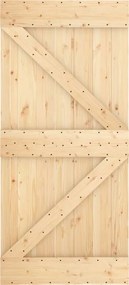 vidaXL Posuvné dveře s kováním 95 x 210 cm masivní borové dřevo [3203138]