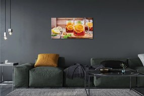 Obrazy na plátně Ice Tea citrusové brčka 125x50 cm