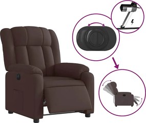 Elektrické polohovací křeslo tmavě hnědé textil 3205297