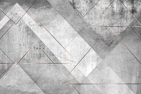 Tapeta šedá trojúhelníková perspektiva - 150x100